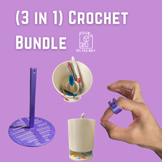 👽 3 In 1 Crochet Bundle・Free STL File for 3D printing・Cults