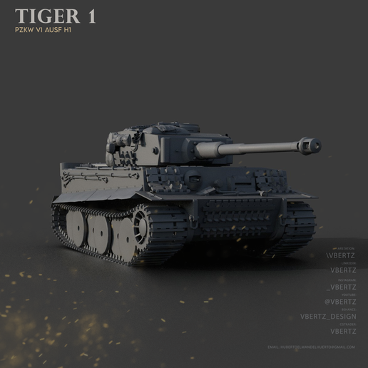 🐅 PzKw VI- Tiger H1 veteran crew・ STL File for 3D printing・Cults