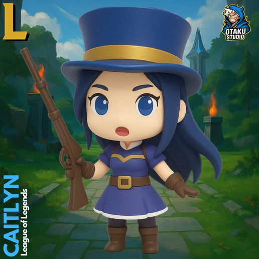 🎨 Chibi Caitlyn - League of Legends Fan Art Modelo 3D・Archivo STL para ...