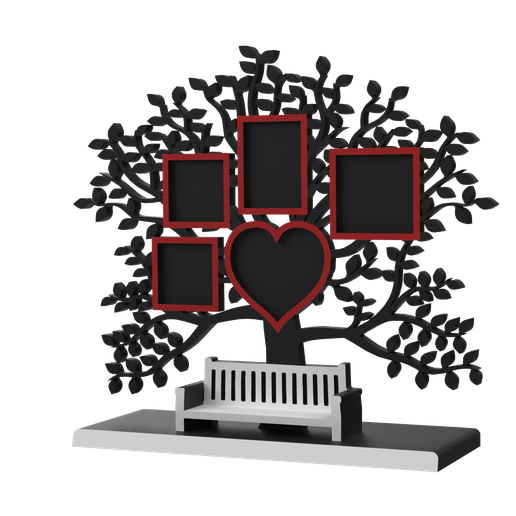 👪 Elegant Family Tree Photo Frame with Bench - 3D Printable Model・ STL ...