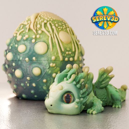 👶 Baby Acid Dragon - Fantasy Dragon - Articulated Flexi Creature - No ...