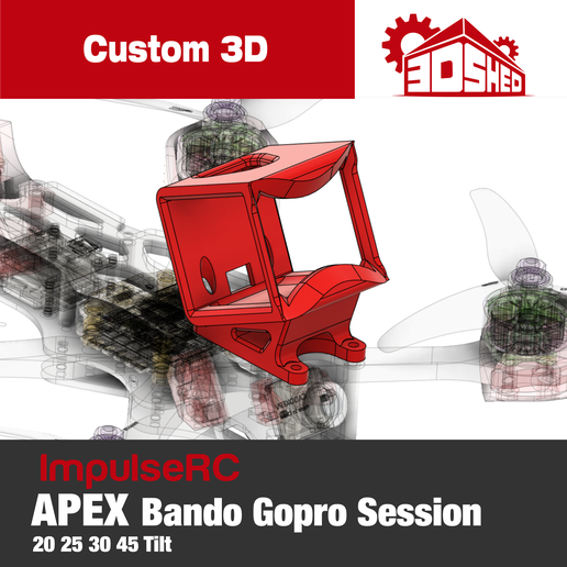 3D file Impulse RC Apex Gopro Session Mount [BANDO] 🛸 ・3D printing ...
