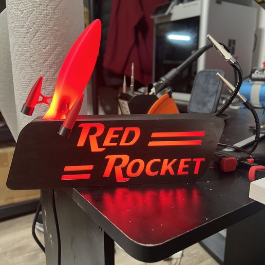 🚀 Fallout Red Rocket Lighted Sign・ STL File for 3D printing・Cults