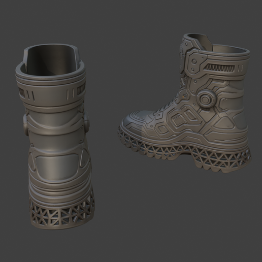 futuristic combat boots