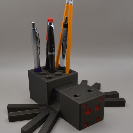 STL file Minecraft Spider Pencil Holder 🕷️ ・Design to download and 3D ...