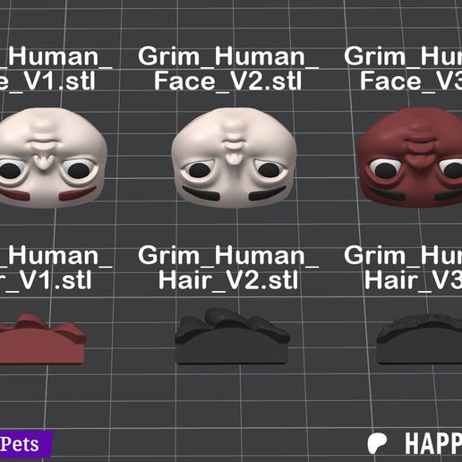 3D file Little Grim's Human additional faces 🎃 ・3D printer model to ...