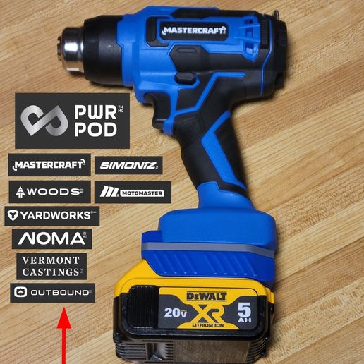 🔋 DeWalt 20V battery adapter for PWR POD tools (Canadian Tire)・ STL ...