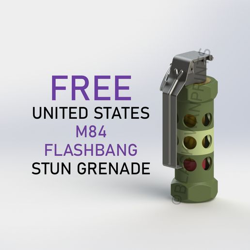 US M84 Flashbang Stun Grenade・Free 3D File for 3D printing・Cults