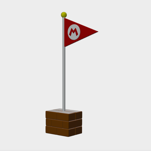 🎮 Super mario Bros Flag - Diorama・Free STL File for 3D printing・Cults