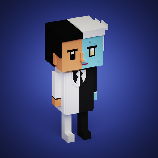 👽 voxel two faces・ STL File for 3D printing・Cults