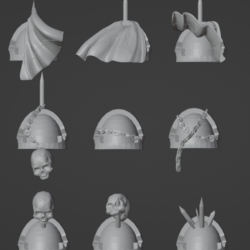 ⚔ Pauldrons for Night Lords / CSM・Free STL File for 3D printing・Cults