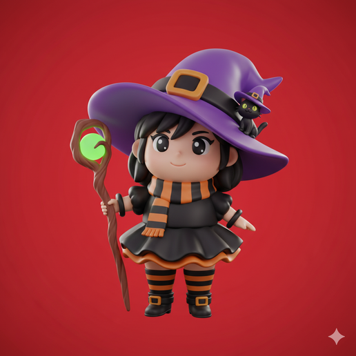 🧙‍♀️ Cute chibi witch - Halloween, spooky, scary, horror, creepy ...