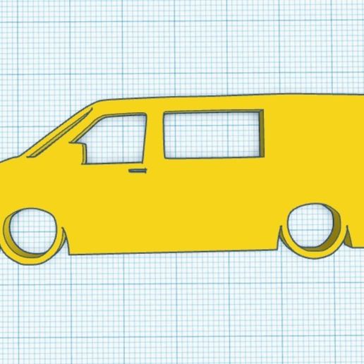 STL file Volkswagen Vw T5 Transporter Kombi Van Silhouette Keyring 🚗 ...