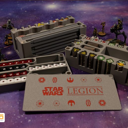 ⭐ Star Wars Legion Token Caddy・ STL File for 3D printing・Cults