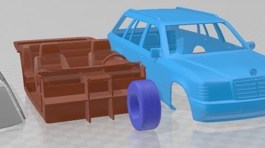 🚗 Mercedes Benz E W124 Touring Printable Car・ 3D File for 3D printing・Cults