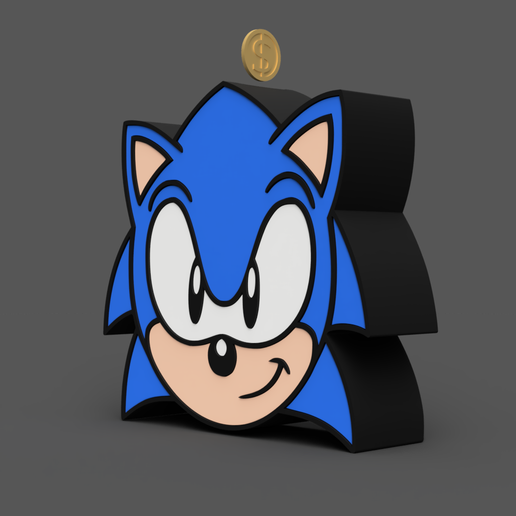 🏦 Sonic Piggy Bank・ STL File for 3D printing・Cults