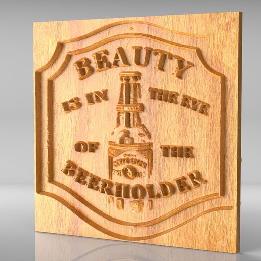 🍺 Vintage beer sign, embossed with BMP2IGES,3D STL Model for Cnc users ...