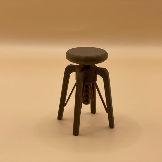 🪵 3d STL Files for Wood Screw Mechanism Adjustable Stool - 1:12 Scale ...