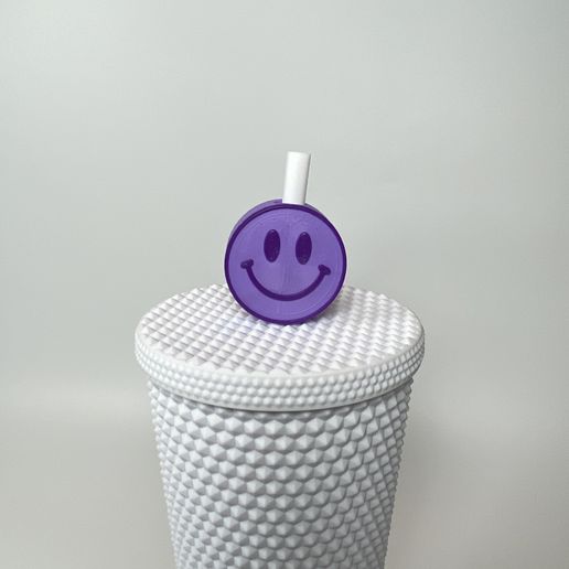 🍽️ Smiley Face Straw Topper, Happy Straw Charm for Stanley Cup Tumblers ...