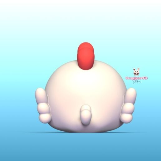 🐔 Cute Round Chicken + Keychain Version・ 3D File for 3D printing・Cults