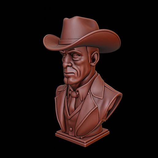 3D file Cowboy Bust 🤠 ・3D printing model to download・Cults