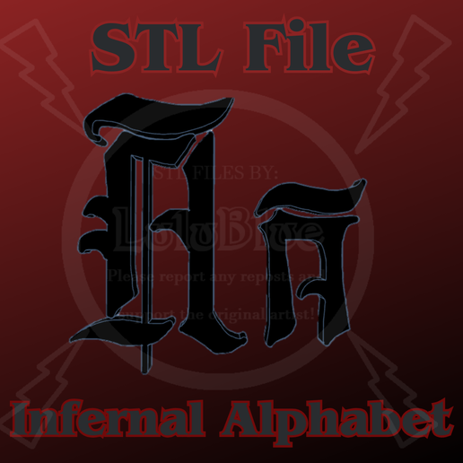 😈 Infernal Alphabet - Dungeons and Dragons・ 3D File for 3D printing・Cults