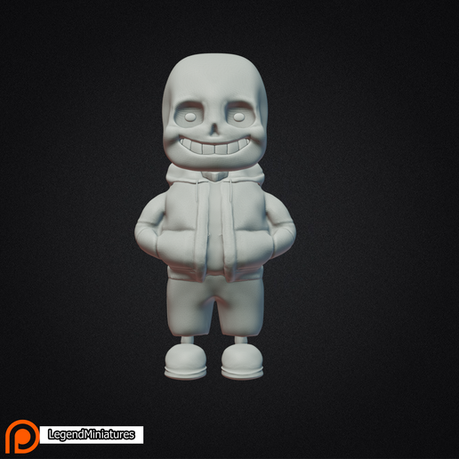 🆓 undertale - sans chibi・Free 3D File for ・Cults