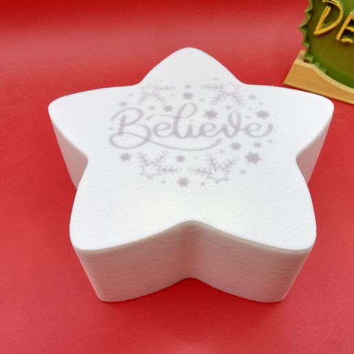 STL file Believe 3D Christmas Star Tabletop Light 🎄 ・3D print design to ...