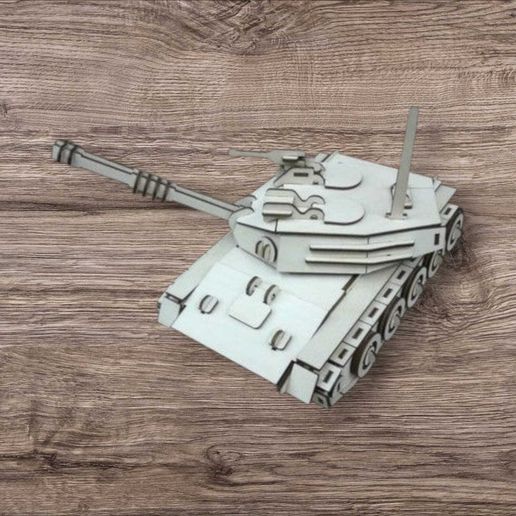 🪖 3D tank puzzle・ SVG File for CNC machining - Laser cutting・Cults
