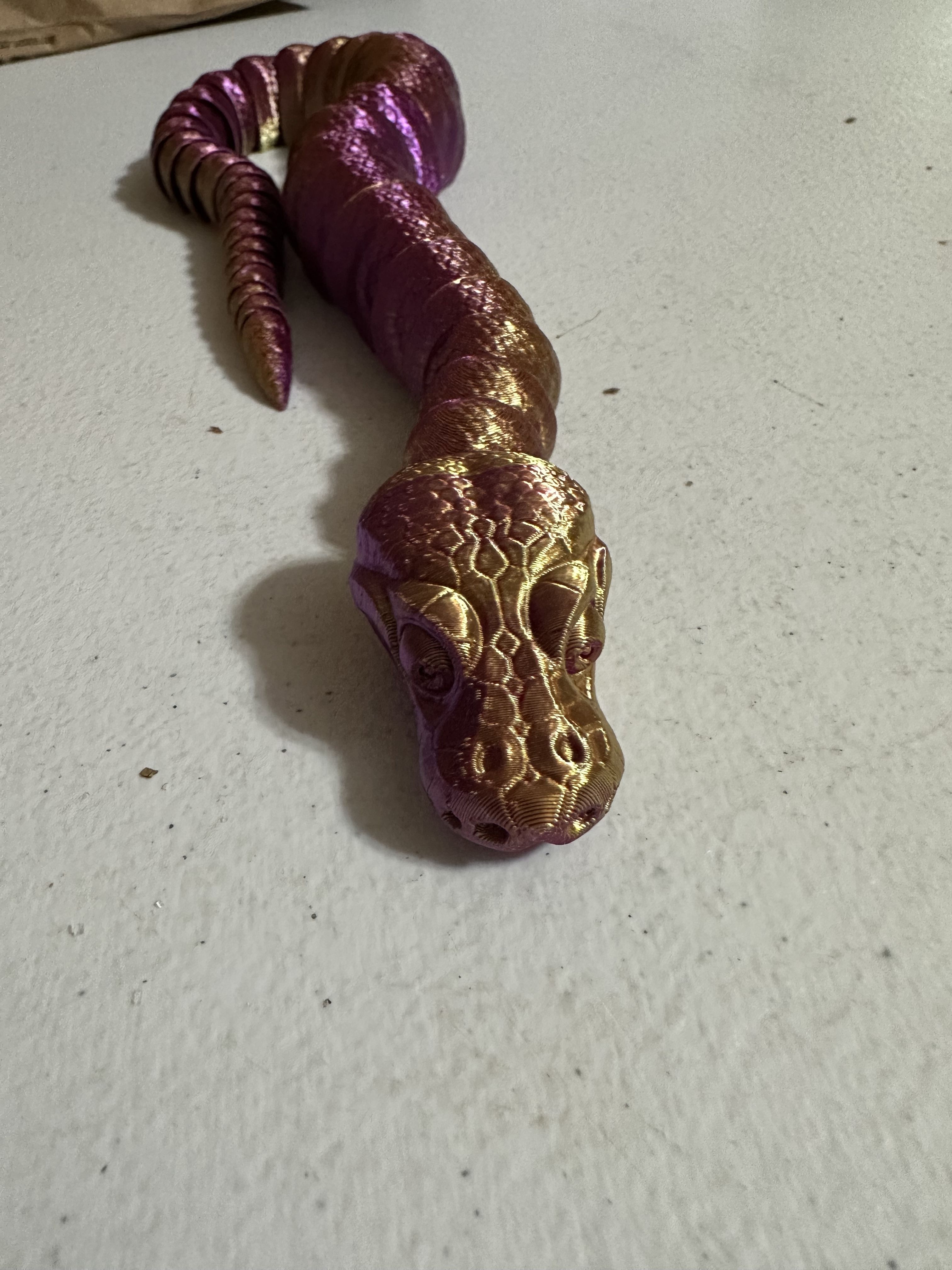 3D printable Ball Python Snake articulated toy, print-in-place body ...