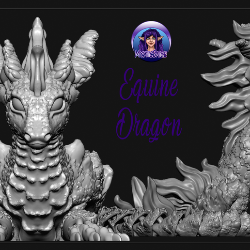 🐉 Equine Dragon Articulated Dragon・ 3D File for ・Cults