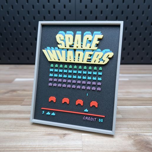 🛰 Space Invaders Frame (No Support, No AMS, No Glue)・Free 3D File for ...