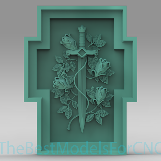 📁 3D Model STL File for CNC Router Laser & 3D Printer Sword and Flowers ...