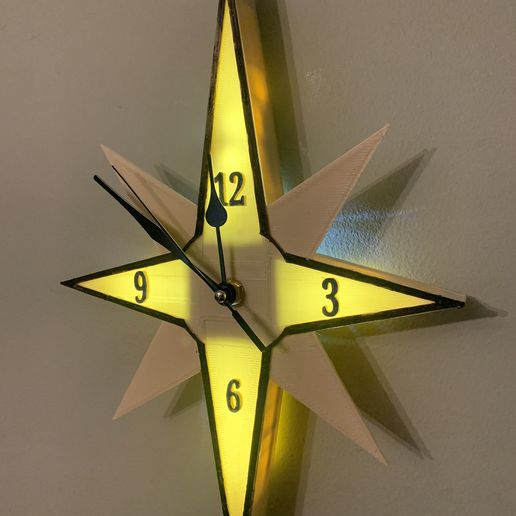 ⬆️ Light up star clock・Free STL File for 3D printing・Cults