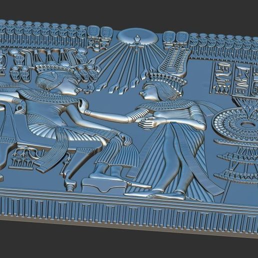🇪🇬 tutankhamun and Wife Ankhesenamun Relief 3d printable model cnc・ 3D ...