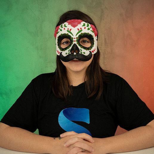 🧔 Mustache Calavera Mask・ 3D File for 3D printing・Cults