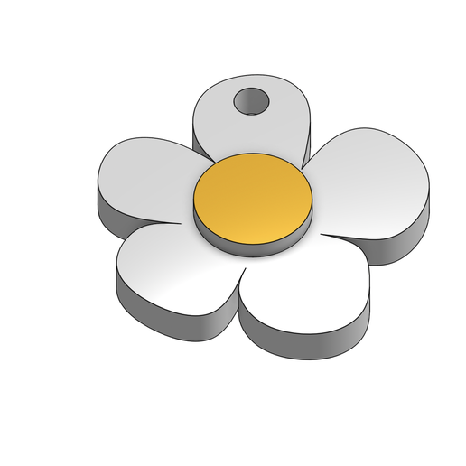 💐 Daisy Flower Keychain・ STL File for ・Cults