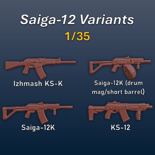🪖 Saiga-12 - 1/35 - Military Scale Modeling・ 3D File for 3D printing・Cults
