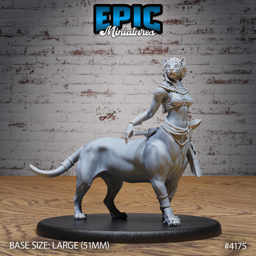 3D file Lion Centaur Bastet Devotee ‧ DnD Miniature ‧ Tabletop ...