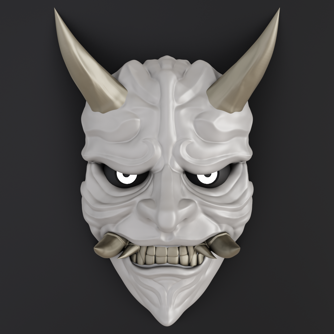STL file Oni face decoration・Design to download and 3D print・Cults
