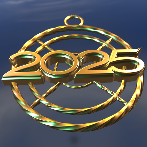 🎄 Christmas bauble with writing "2025"・ STL File for 3D printing and ...