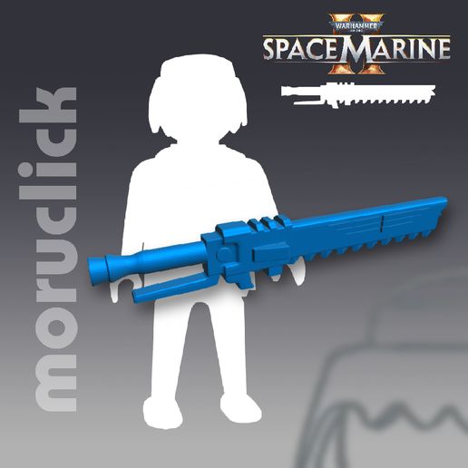 🛰 W40000 Space Marine 2 Saw Sword compatible with Playmobil・Free STL ...