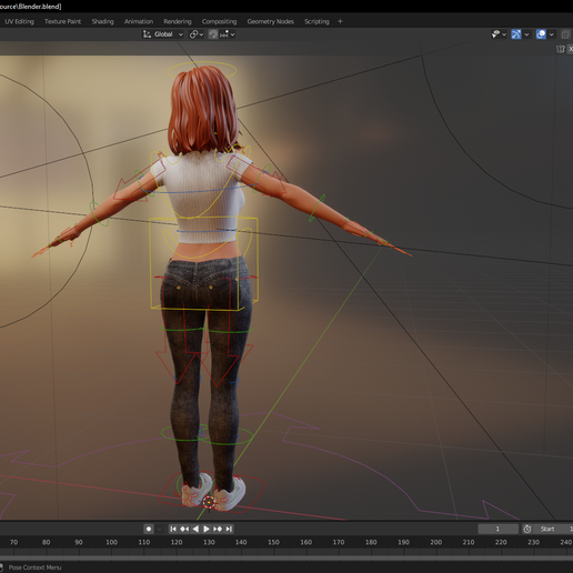 👧 Cartoon Rigged lovely Girl semi-realism 3D Low-poly 3D model・ 3D File ...