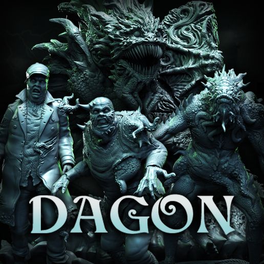👹 Father Dagon and Deep One Hybrids・ 3D File for 3D printing・Cults