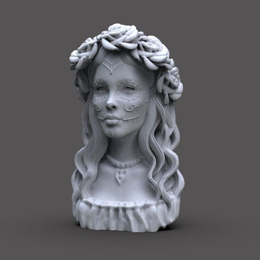 👤 Bust of La Catrina・ STL File for 3D printing・Cults