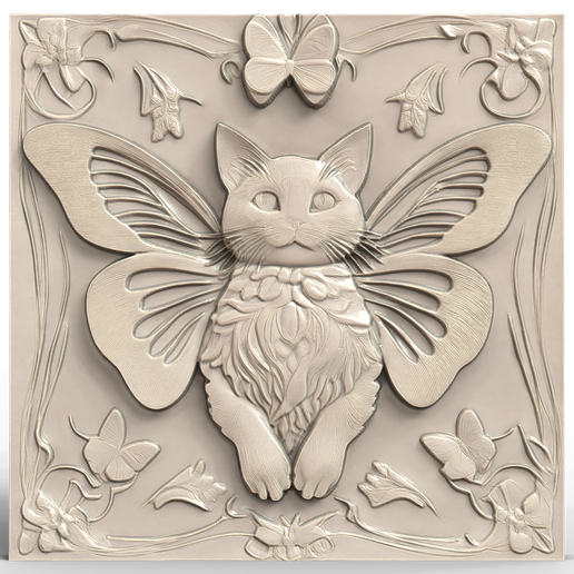 STL file 3D Model STL File for CNC Router/Laser & 3D Printer A Cat with ...