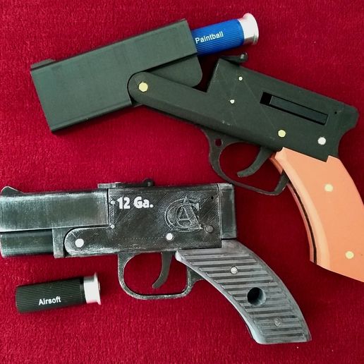 2 versions Airsoft/Paintball break-barrel pistol shotgun - Free 3D ...