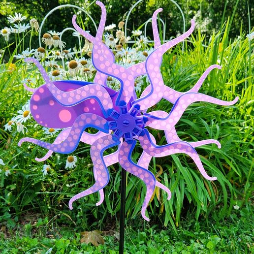 🐙 Octopus Wind Spinner・ STL File for 3D printing・Cults