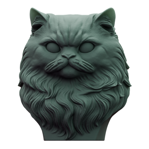 🐱 Persian Cat Bust 02・Free STL File for 3D printing・Cults