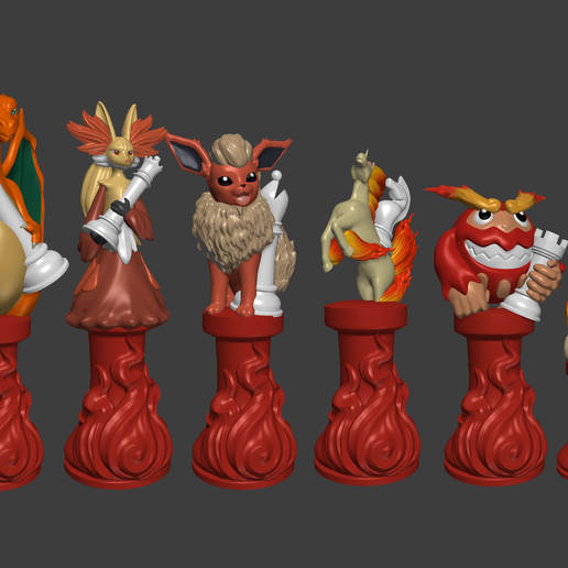 🆕 NUEVO ajedrez pokemon・Archivo 3D Gratis para Impresión 3D・Cults